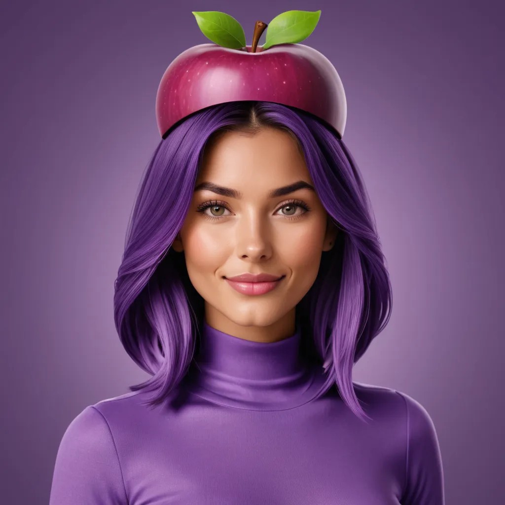 Purple Roblox Avatar With Classic Apple On Head Avatar Maker From Photo ...