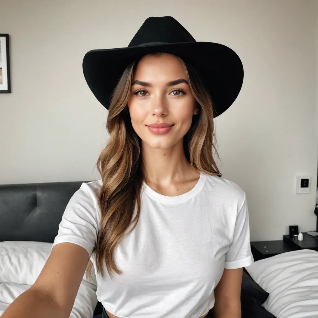 Black Cowboy Hat, Plain White Half T-Shirt, Selfie Avatar Maker From Photo (Free Online & AI ...