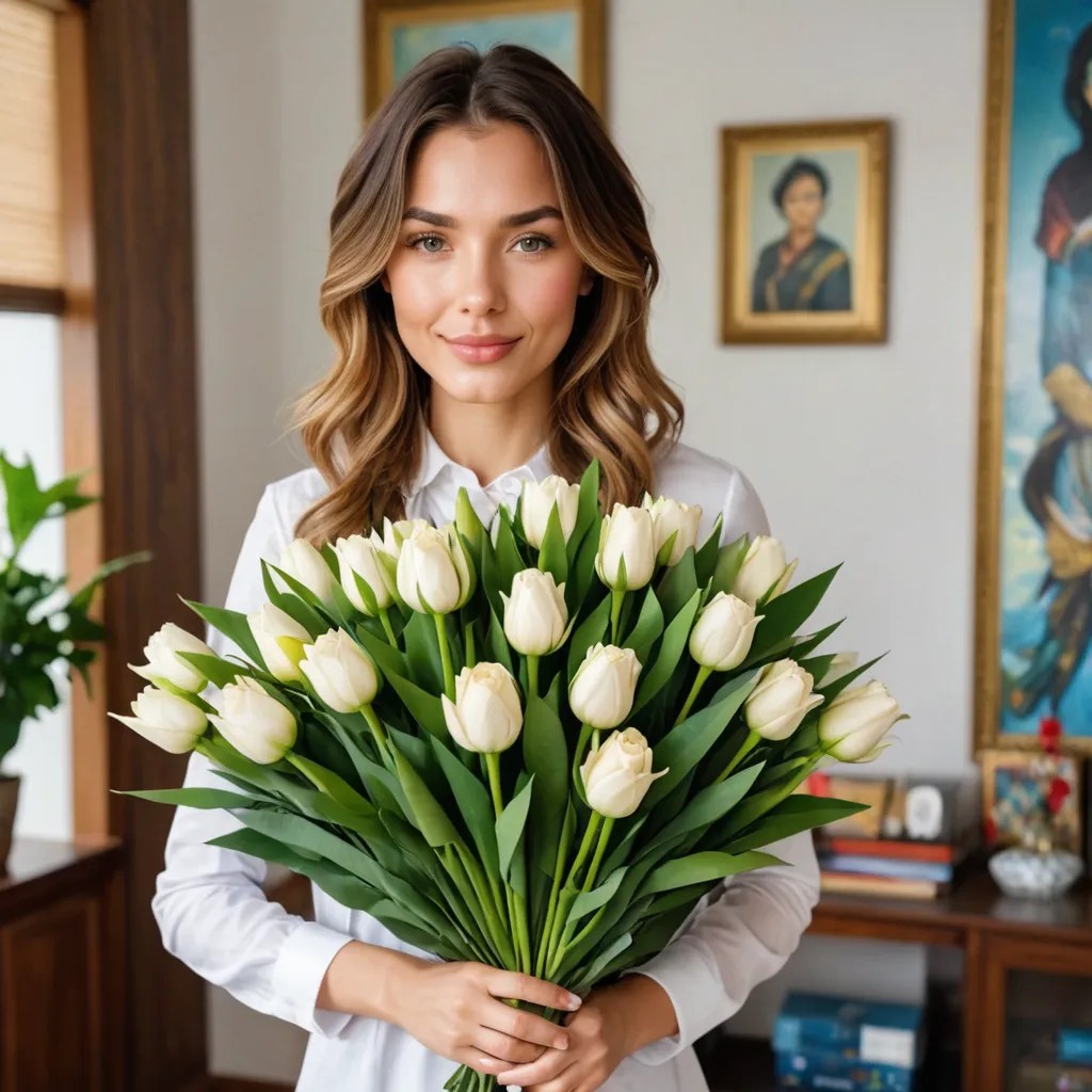 Holding a Bouquet of 100 Pions Avatar Maker From Photo (Free Online & AI-Powered)
